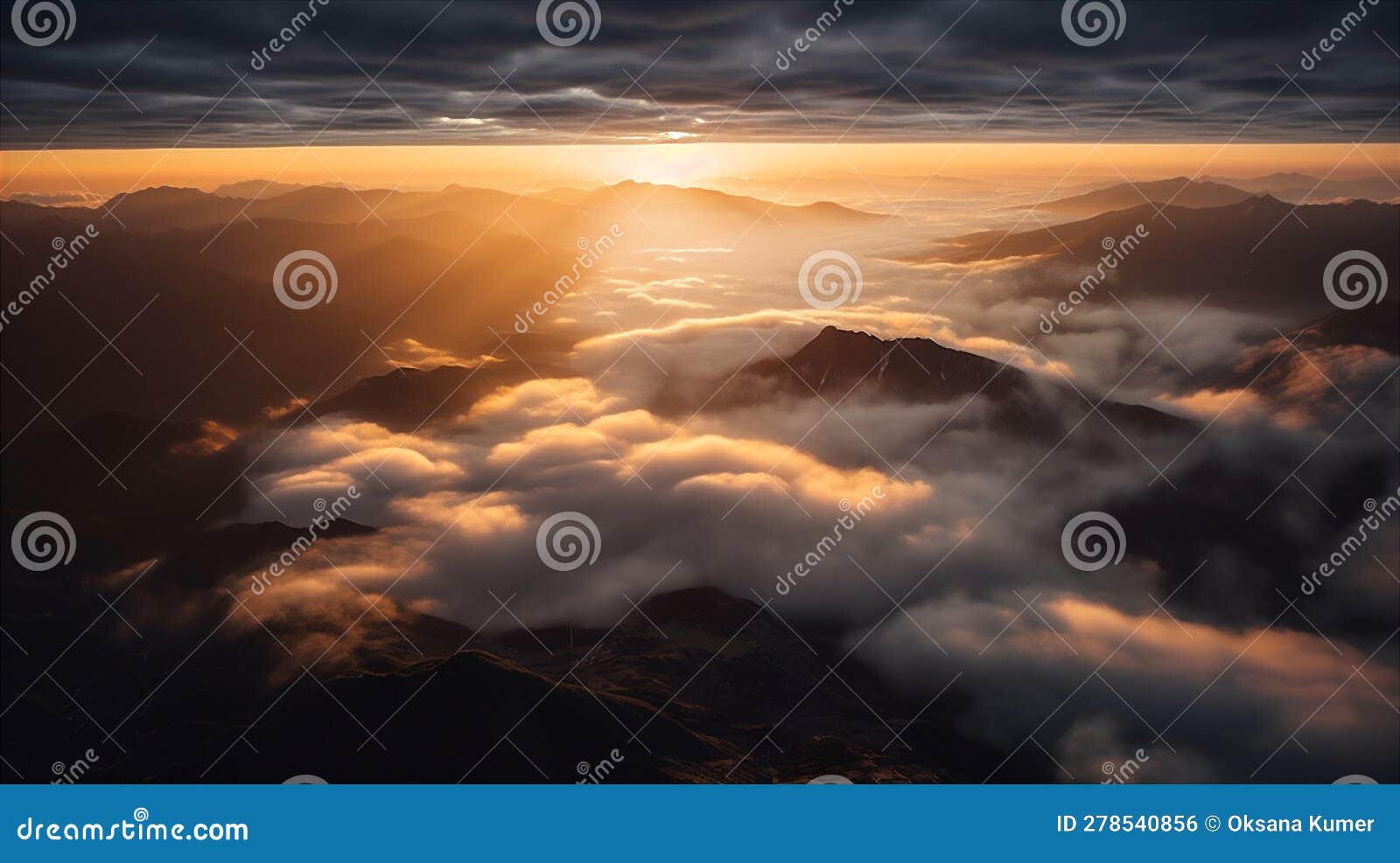 Sunrise Seen from the Air, Dramatic View. Sky, Heaven Image. Generative ...