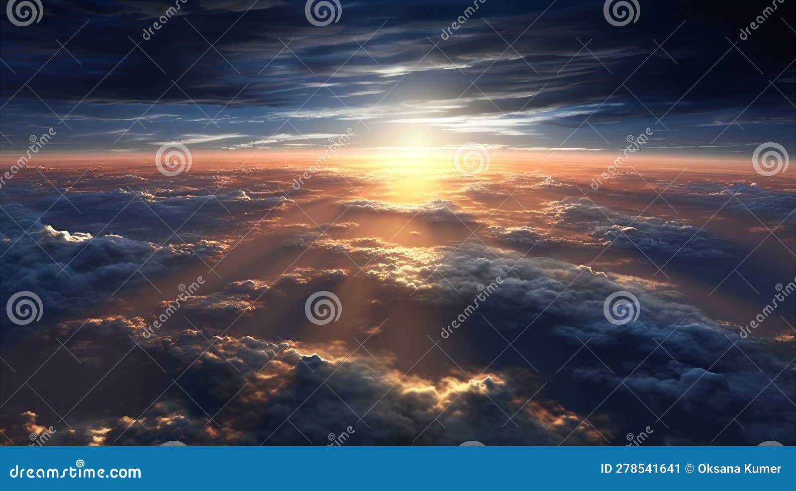 Sunrise Seen from the Air, Dramatic View. Sky, Heaven Image. Generative ...