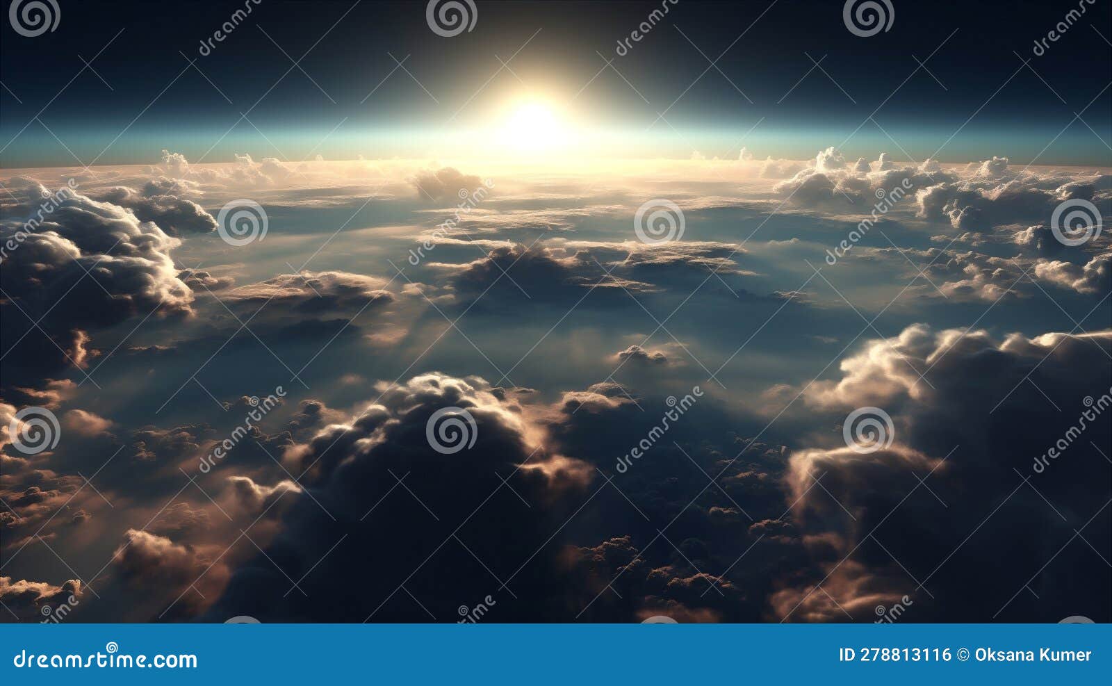 Sunrise Seen from the Air, Dramatic View. Sky, Heaven Image. Generative ...