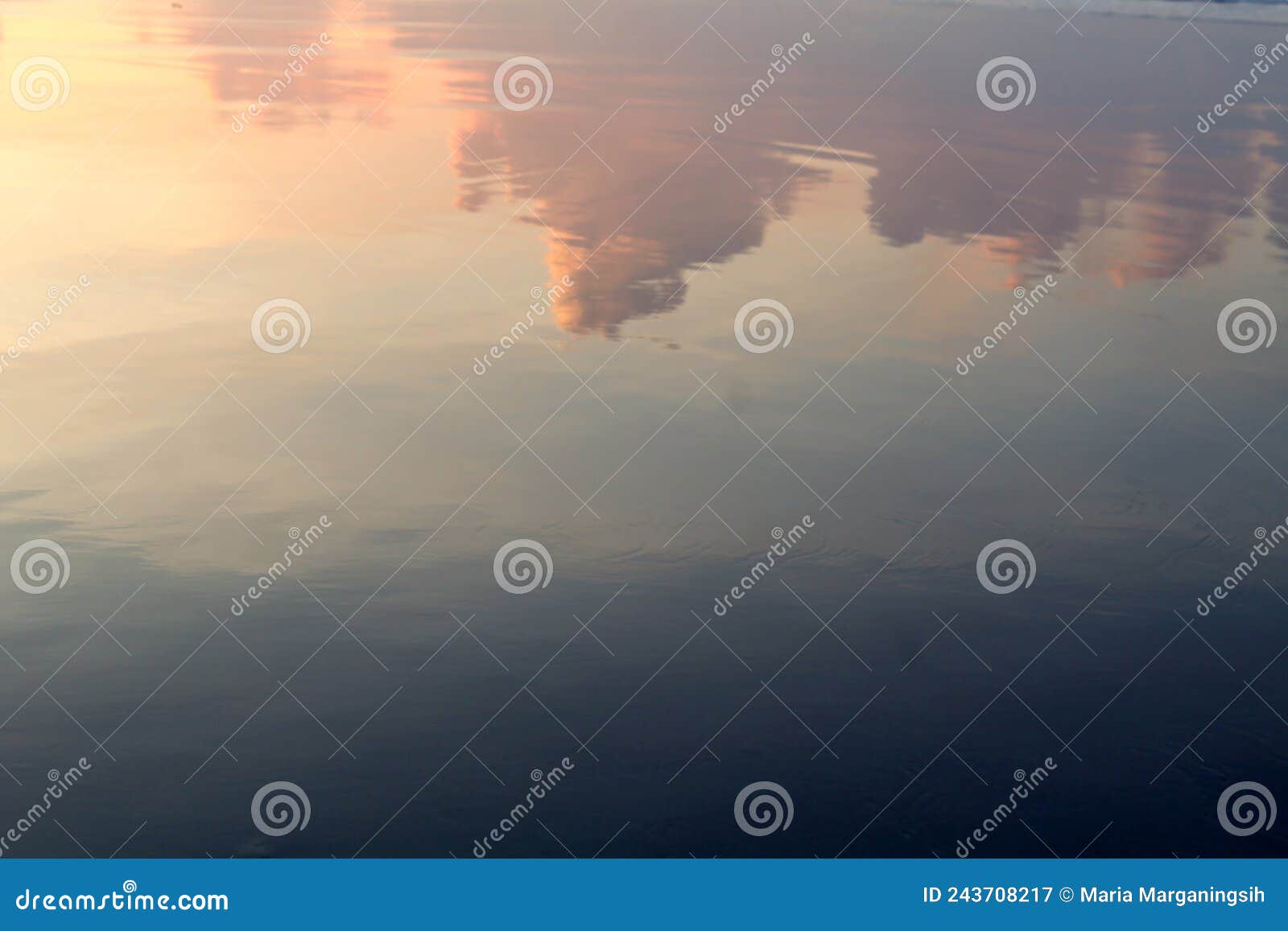 Sunrise Sky with Clouds Reflection on the Water on the Beach. Natural ...