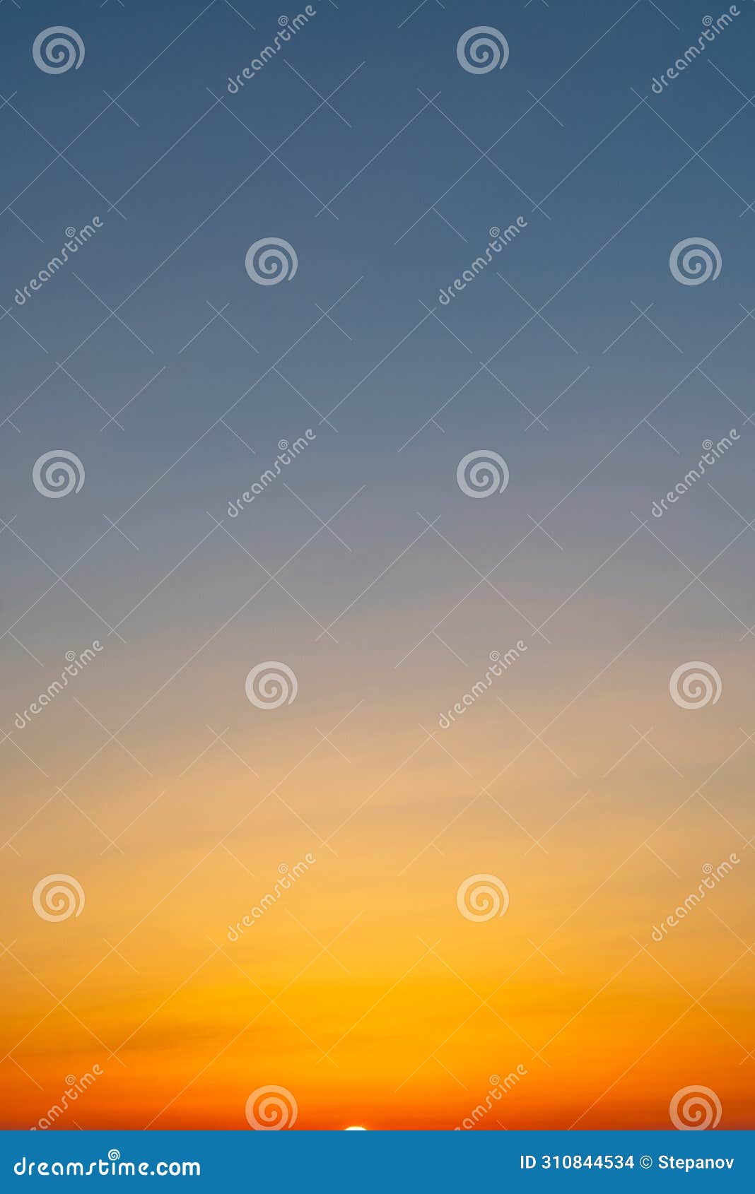 Sunrise Sky with an Orange-to-blue Gradient Stock Photo - Image of ...