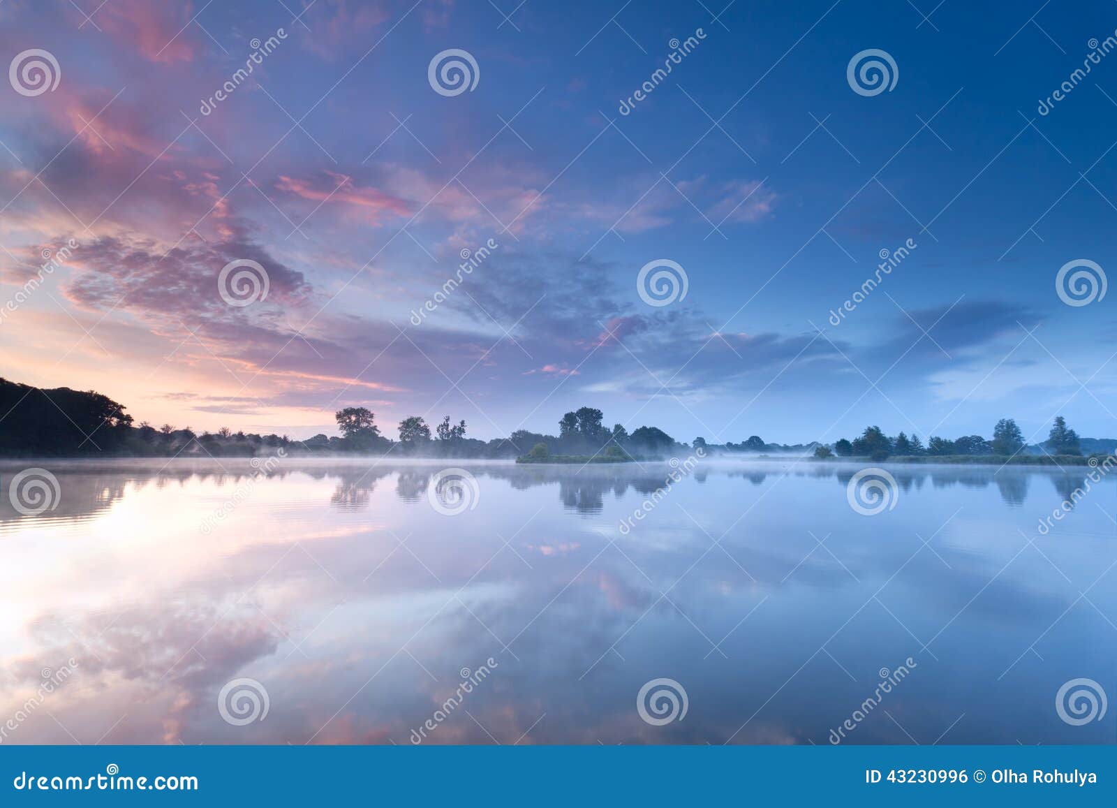 Sunrise Sky Reflected in River Stock Photo - Image of beauty, holland ...