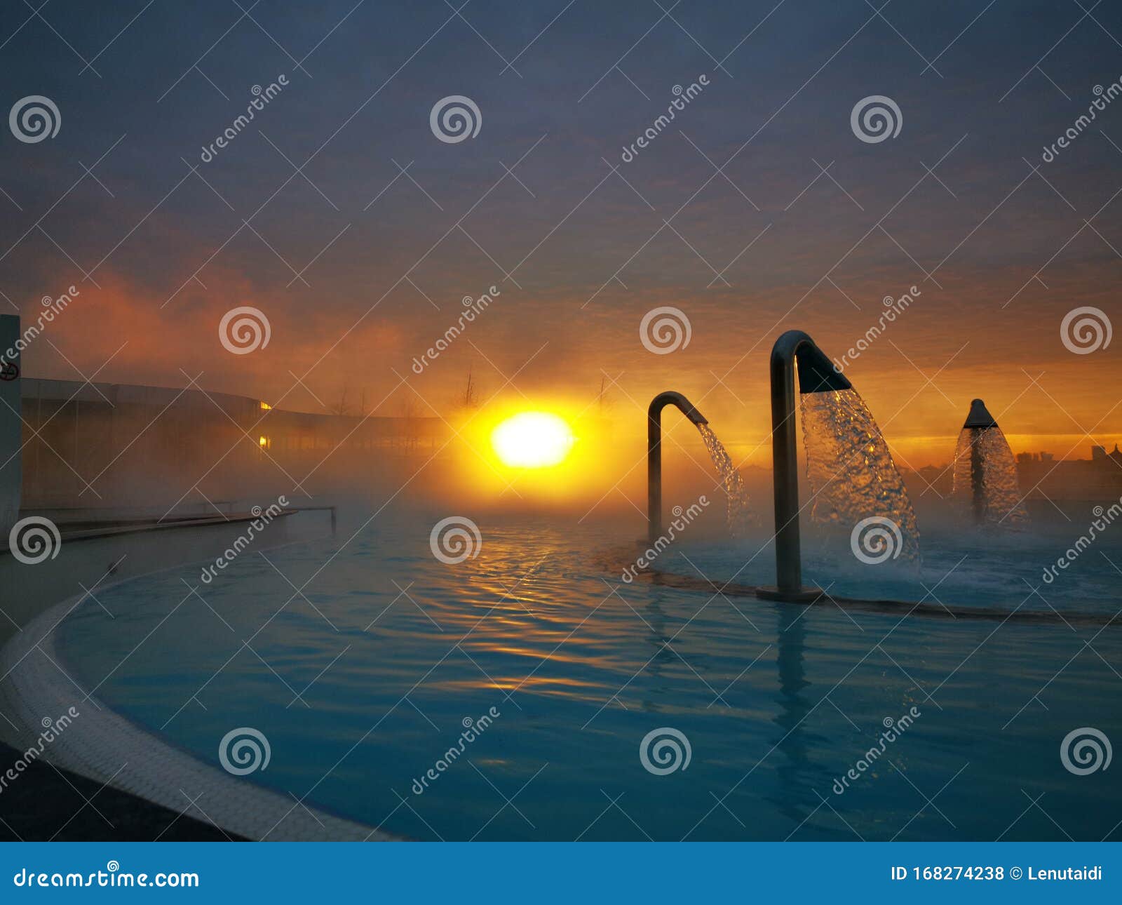 Sunrise at the Spa Thermal Water Stock Photo - Image of nature ...