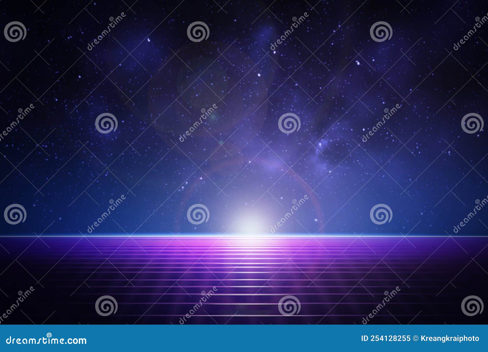 Sunrise in space, future stock illustration. Illustration of sunrise ...