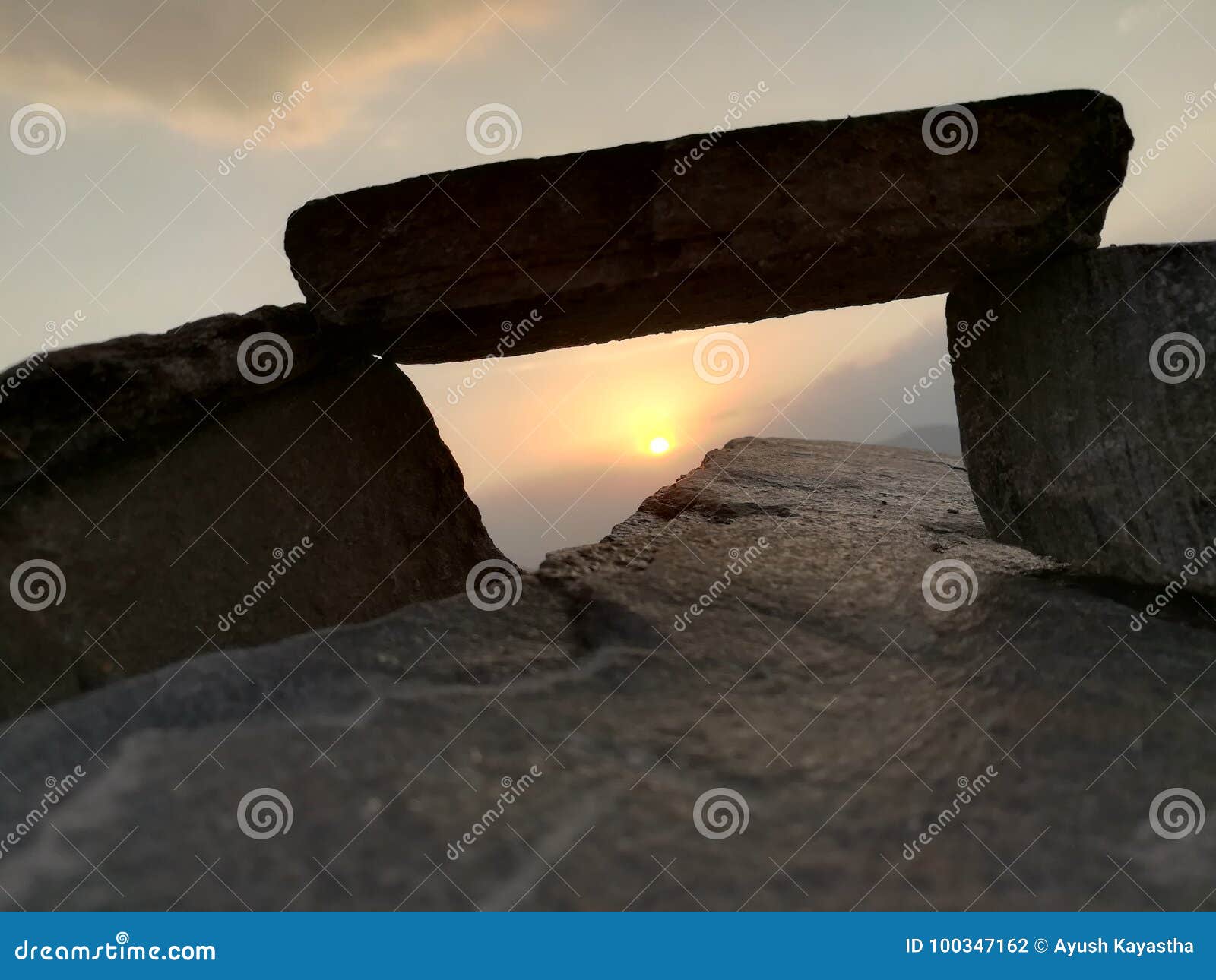 Sunrise between the stones stock photo. Image of stones - 100347162