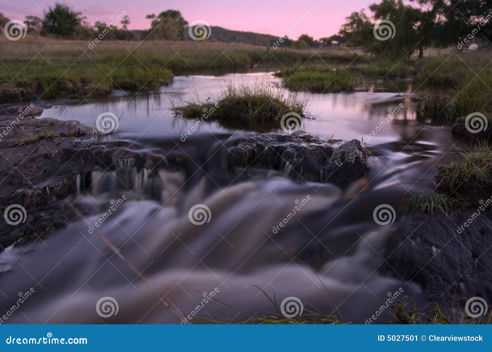 Sunrise stream of water stock image. Image of rural, landscape - 5027501