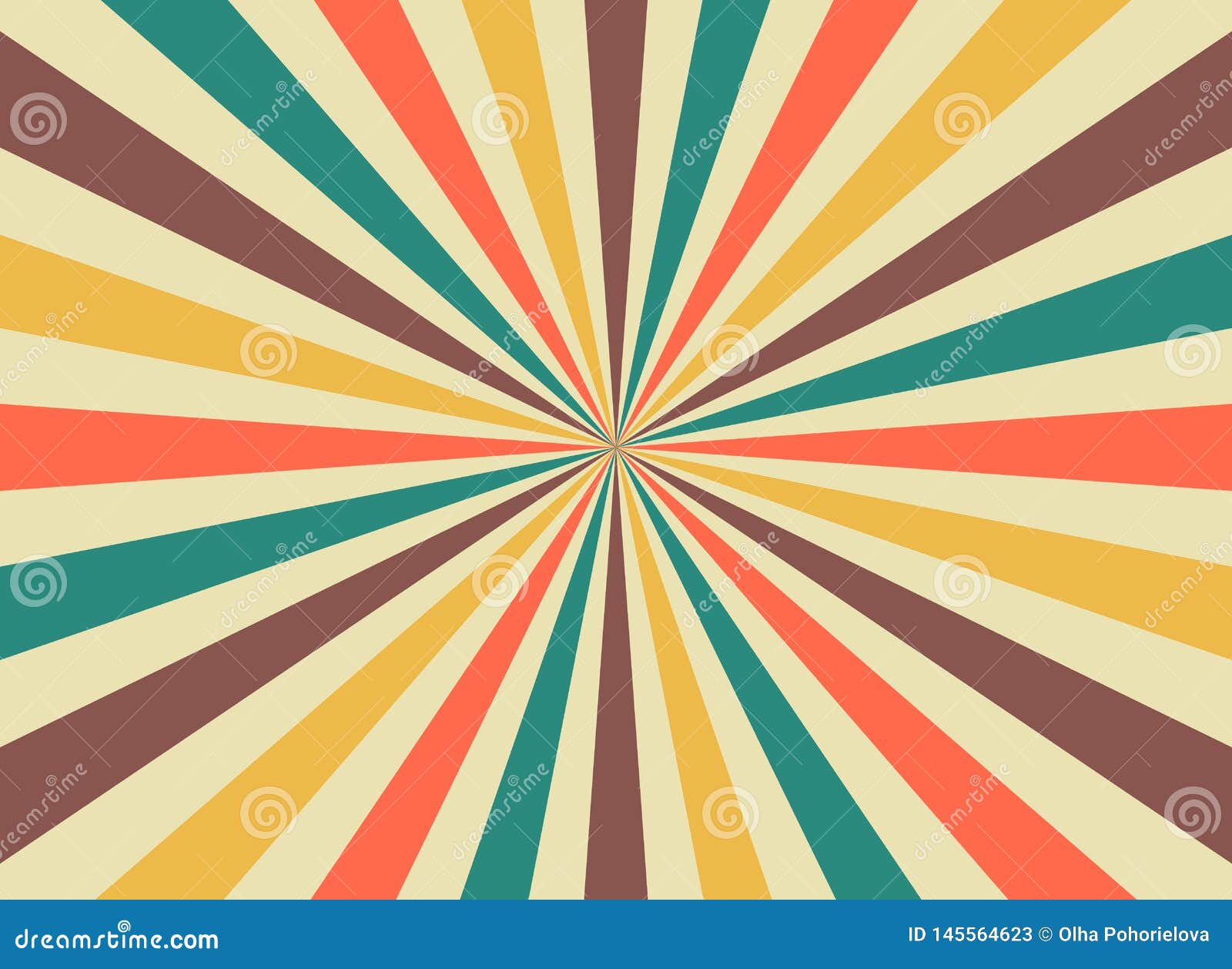 Sunrise Sun Rays in Retro Starburst Style. Background Template for ...