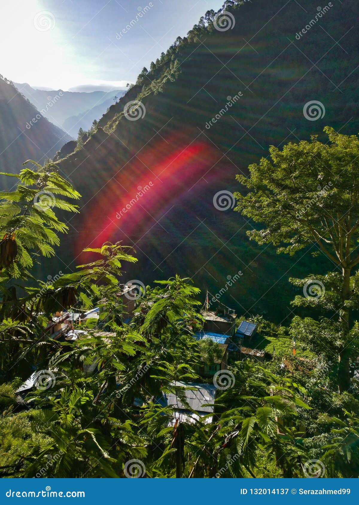 Sunrise and Sun rays stock image. Image of natural, hill - 132014137