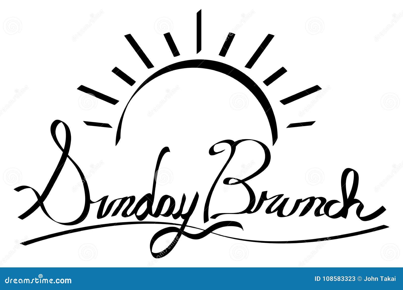 Sunrise Sunday Brunch Calligraphy Handwriting Stock Vector ...