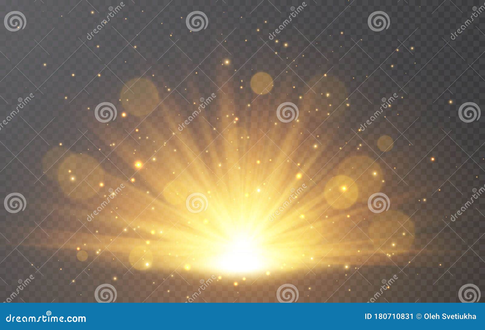 Sunrise. Sunlight Special Lens Flash Light Effect On Transparent ...