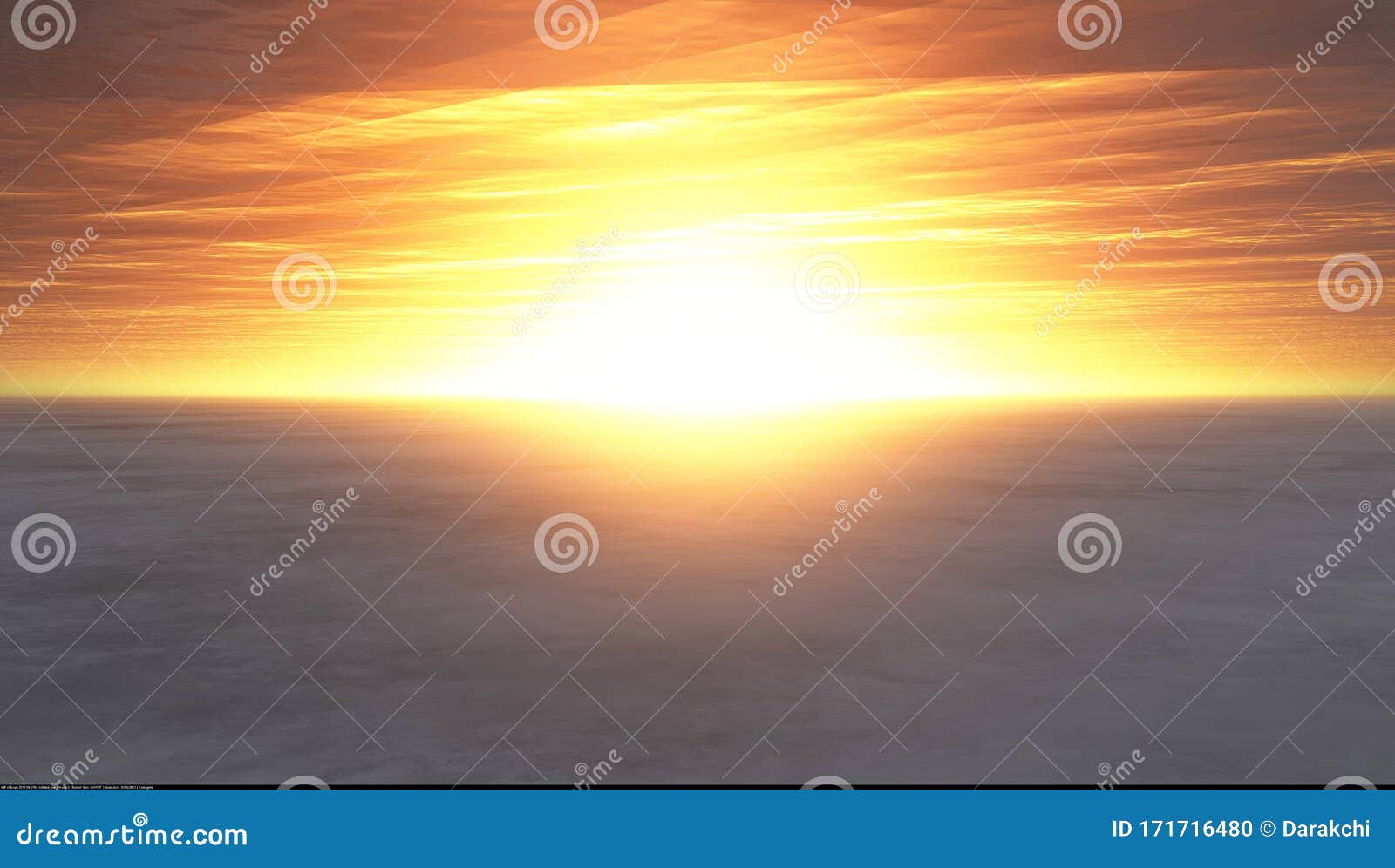 Sunrise, Sunset or Explosion 3D Illustration Stock Illustration ...