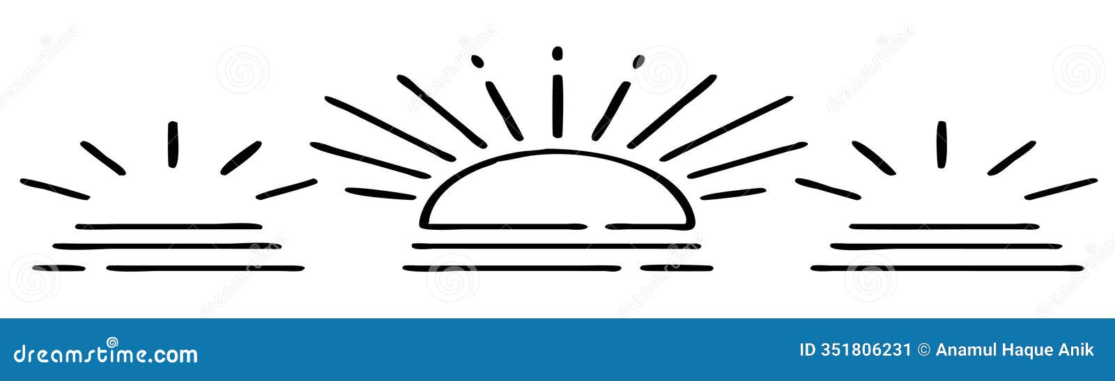 Sunset Line Premium Logo Design. Sun Icon Vector | CartoonDealer.com ...