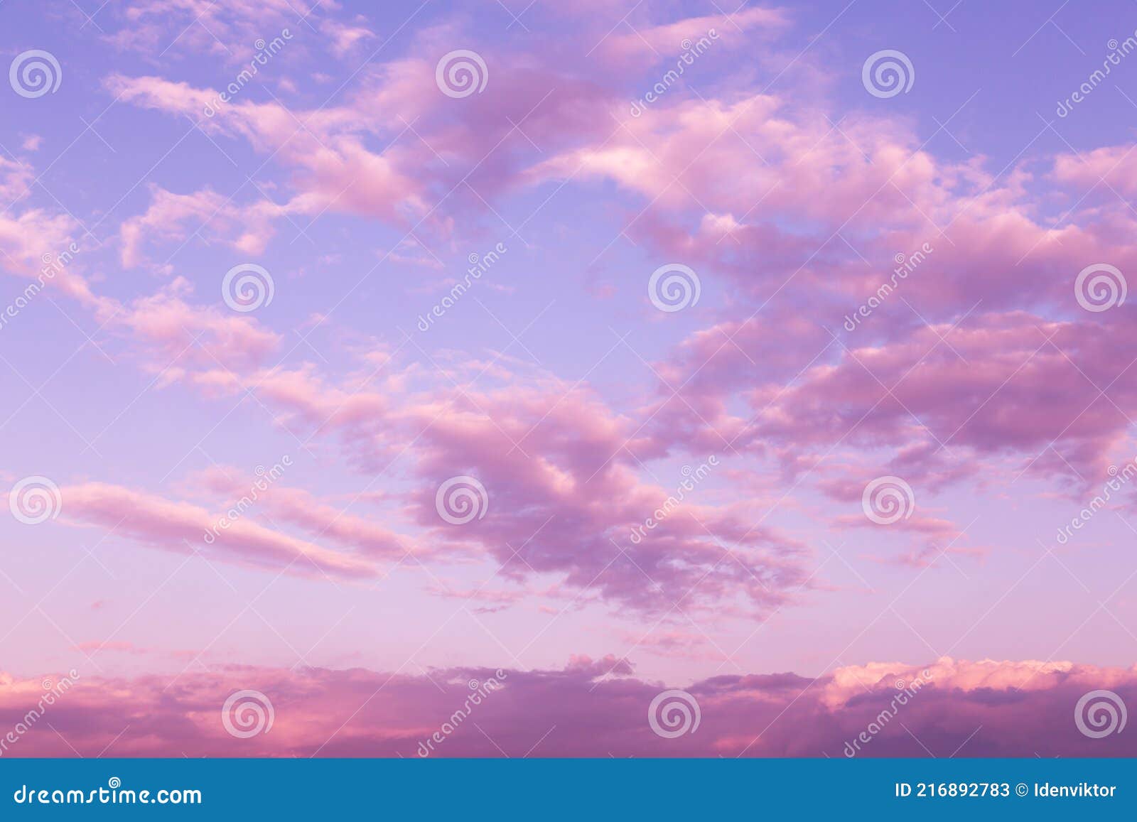 Sunrise, Sunset Pink Violet Blue Sky with Clouds Abstract Background ...