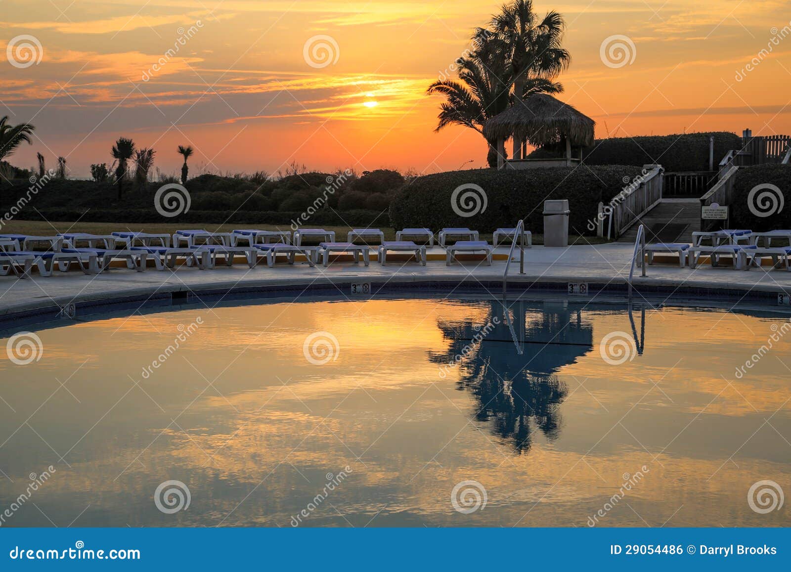 Sunrise Swimming Pool stock photo. Image of chaise, caribbean - 29054486