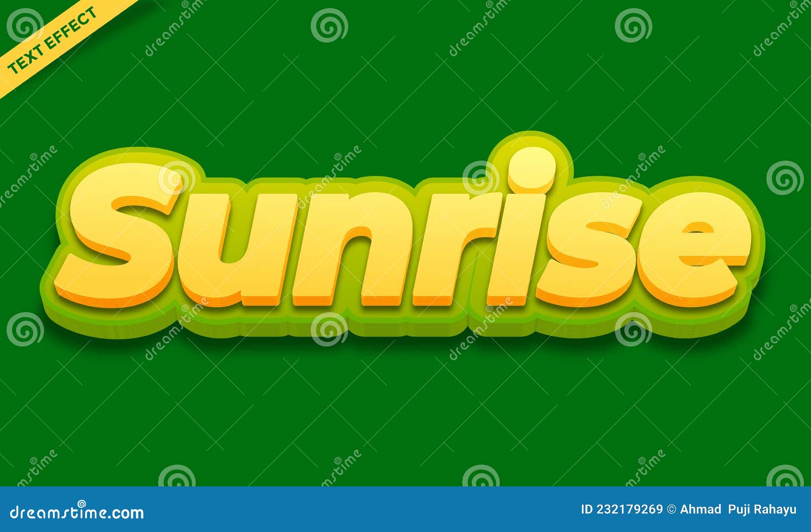 Sunrise Text Effect Design Vector Editorial Stock Image - Illustration ...