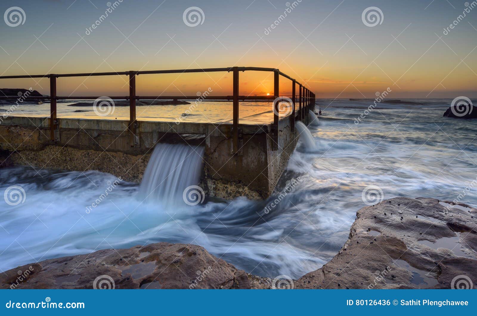 Sunrise at Tidal Pool in North Curl Curl. Sydney, Australia Stock Photo ...
