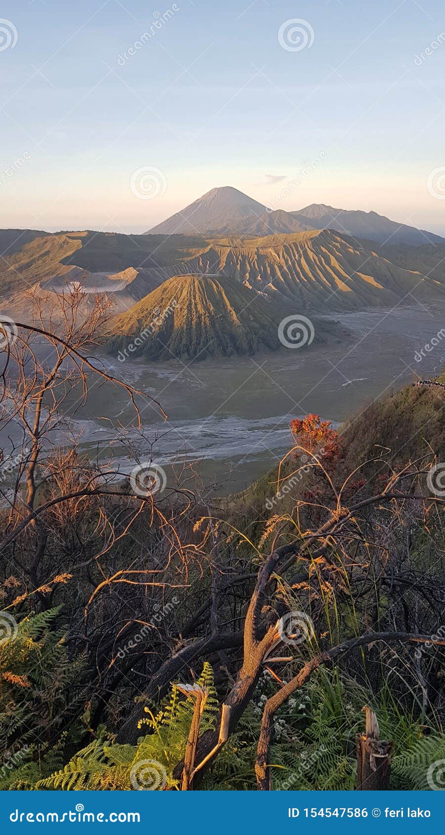 Sunrise at the Top of View on the Hill with Shiny Sky Stock Photo ...
