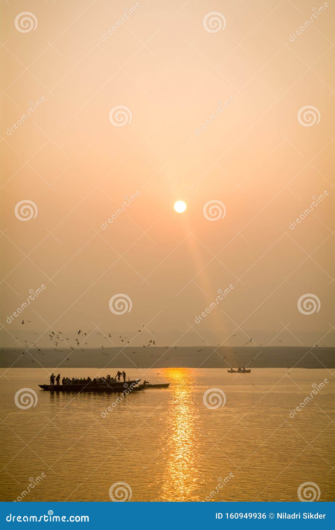 SUNRISE from VARANASI GHAT stock photo. Image of india - 160949936