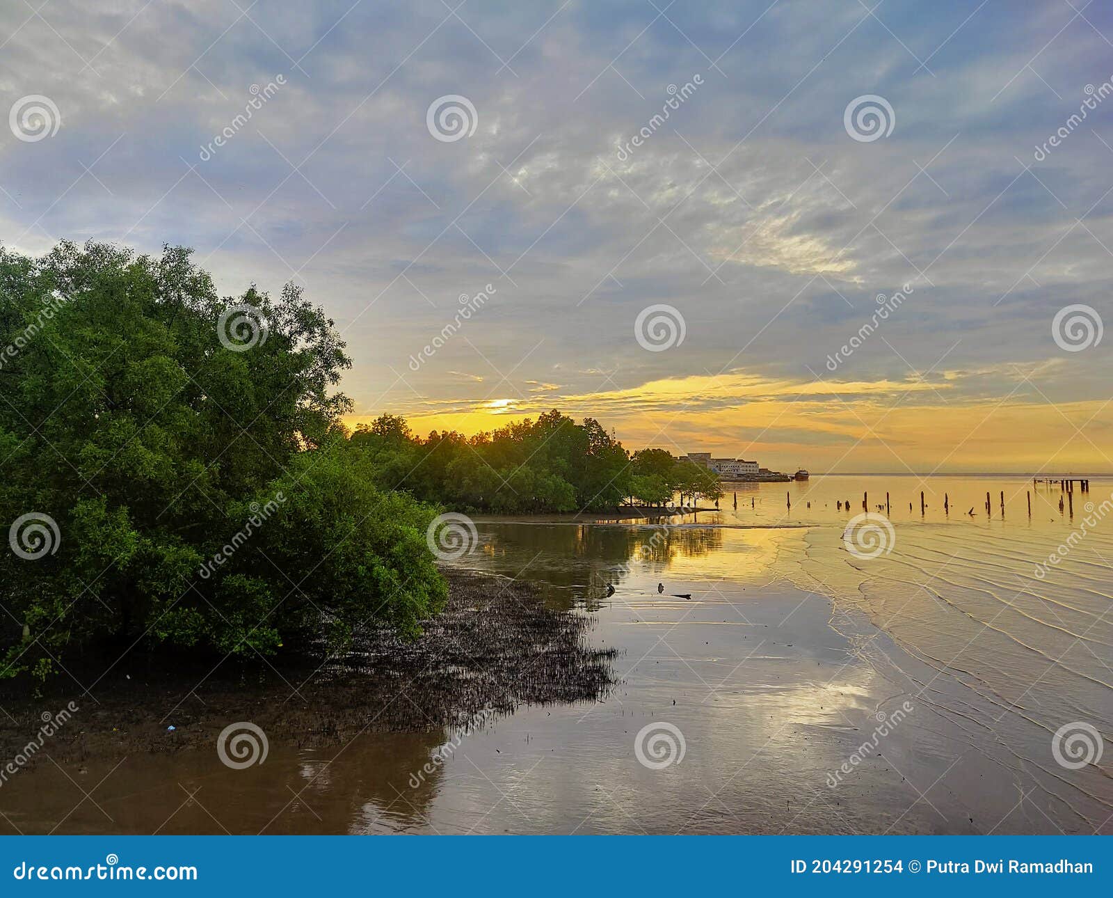 The Sunrise is Very Beautiful and Calming Stock Photo - Image of ...