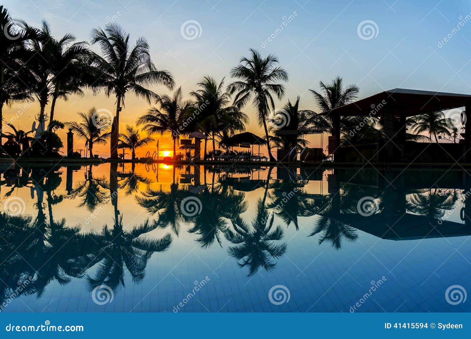 Sunrise At Swimming Pool Royalty-Free Stock Image | CartoonDealer.com ...
