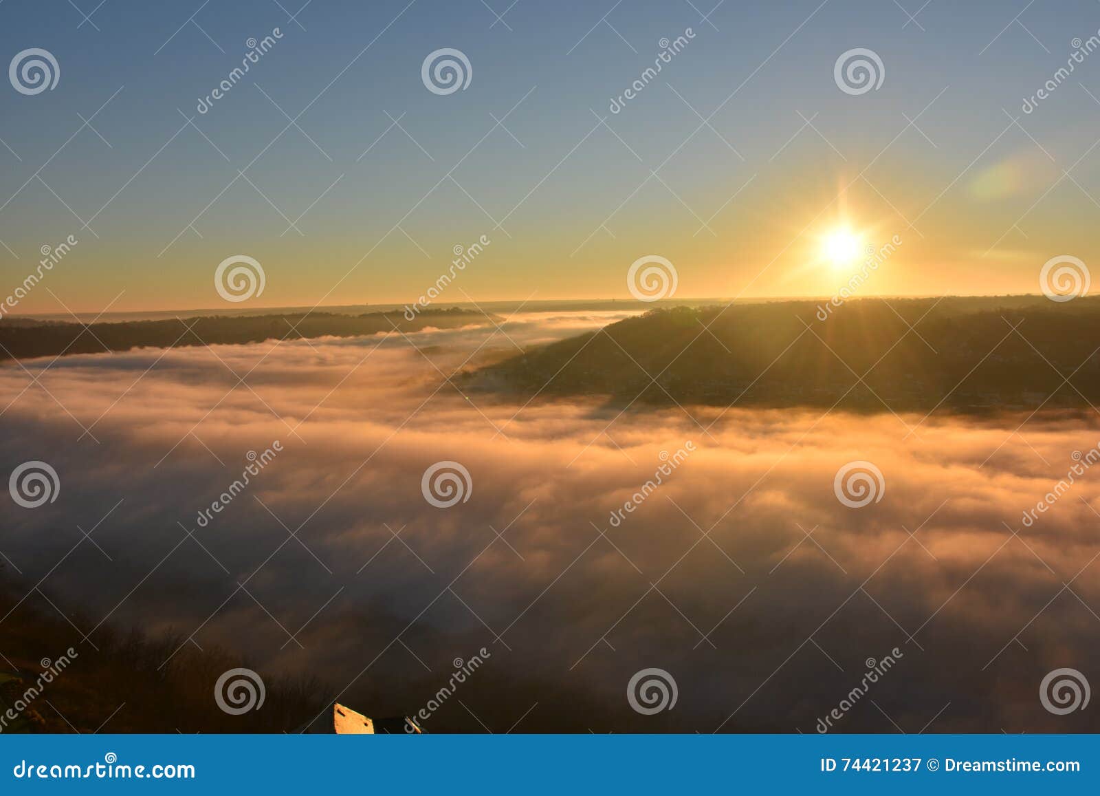 Sunrise View from Above the Clouds. Stock Image - Image of view, views ...