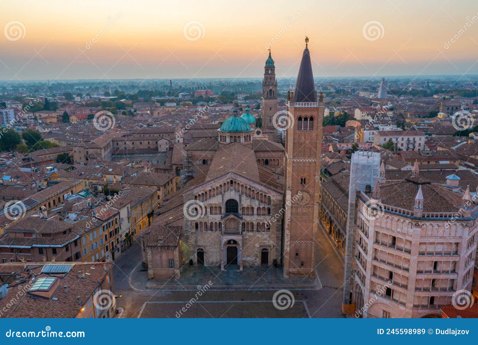 Sunrise View of the Cathedral of Parma in Italy Stock Image - Image of ...