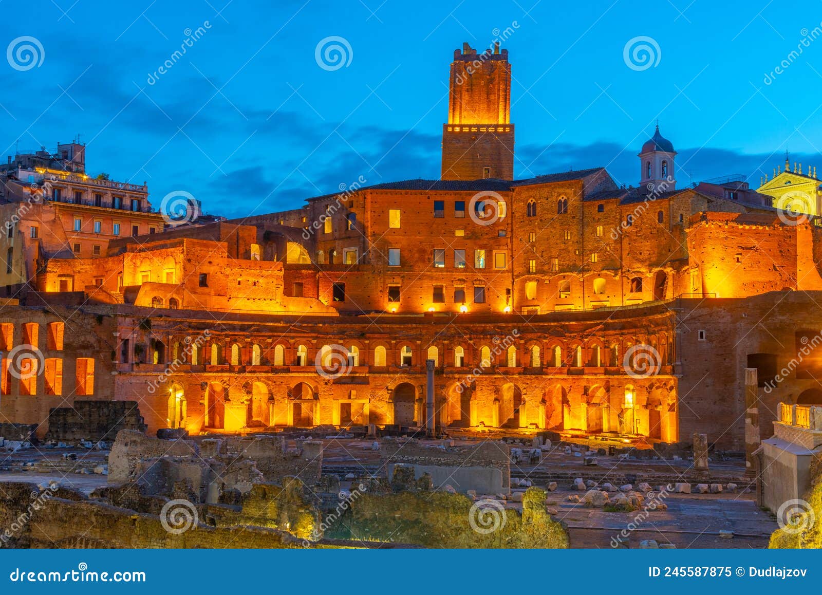 Sunrise View of Foro Traiano in Rome, Italy Stock Image - Image of ruins, stone: 245587875