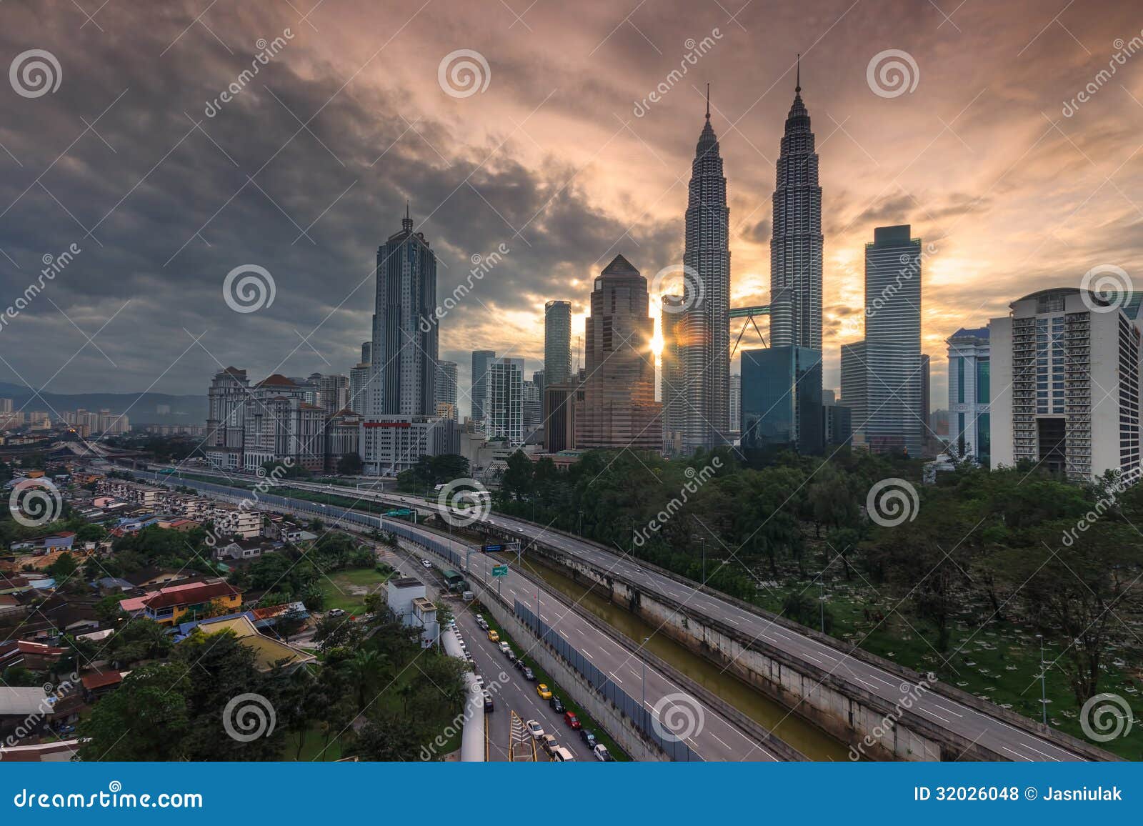 Sunrise View of Kuala Lumpur Stock Photo - Image of downtown ...