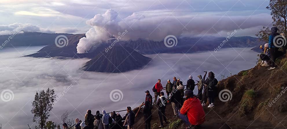 Sunrise View from Mount Bromo in Indonesia Editorial Image - Image of ...
