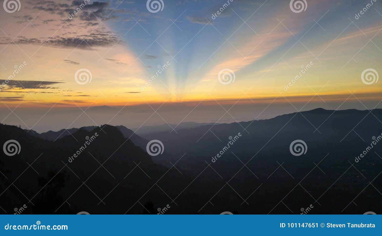 Sunrise on Bromo stock image. Image of mount, indonesia - 101147651