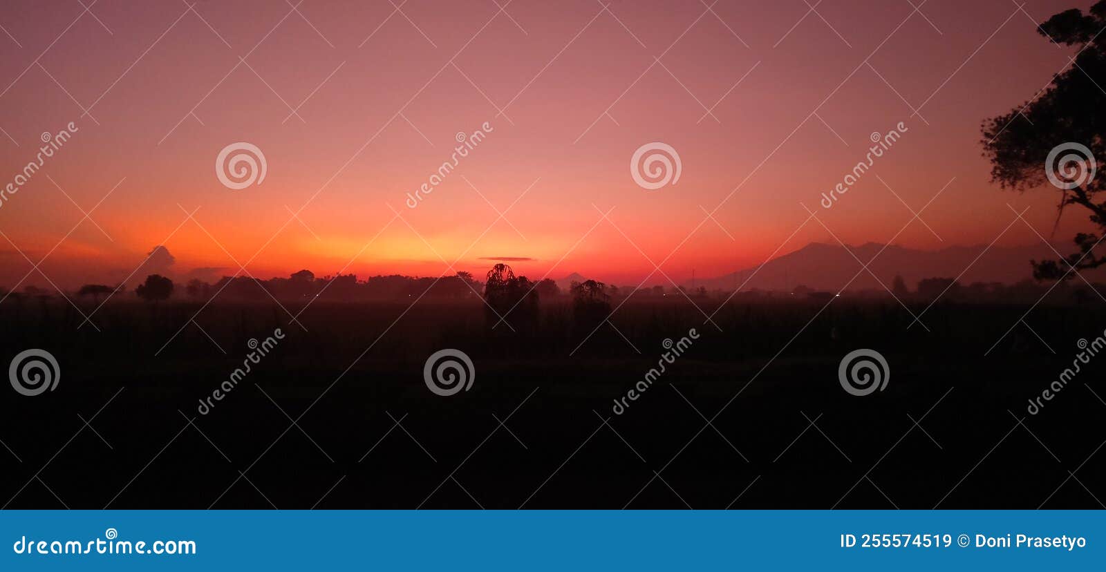 Sunrise View with Red Sky in the Morning Stock Image - Image of cloud ...