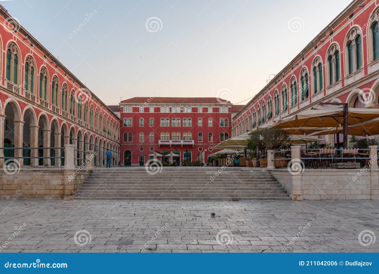 Sunrise View of the Republic Square in Split, Croatia Stock Photo ...