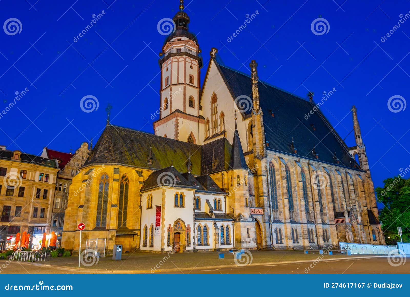 Sunrise View of Saint Thomas Church in German Town Leipzig Stock Image ...