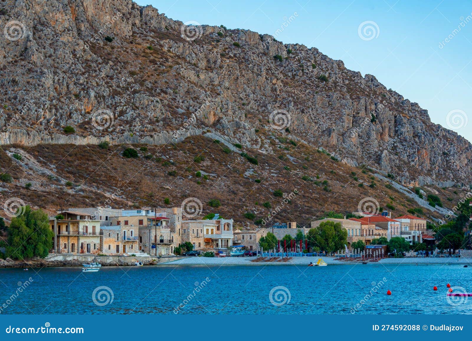 Sunrise View of Seaside of Gerolimenas, Greece Stock Photo - Image of ...
