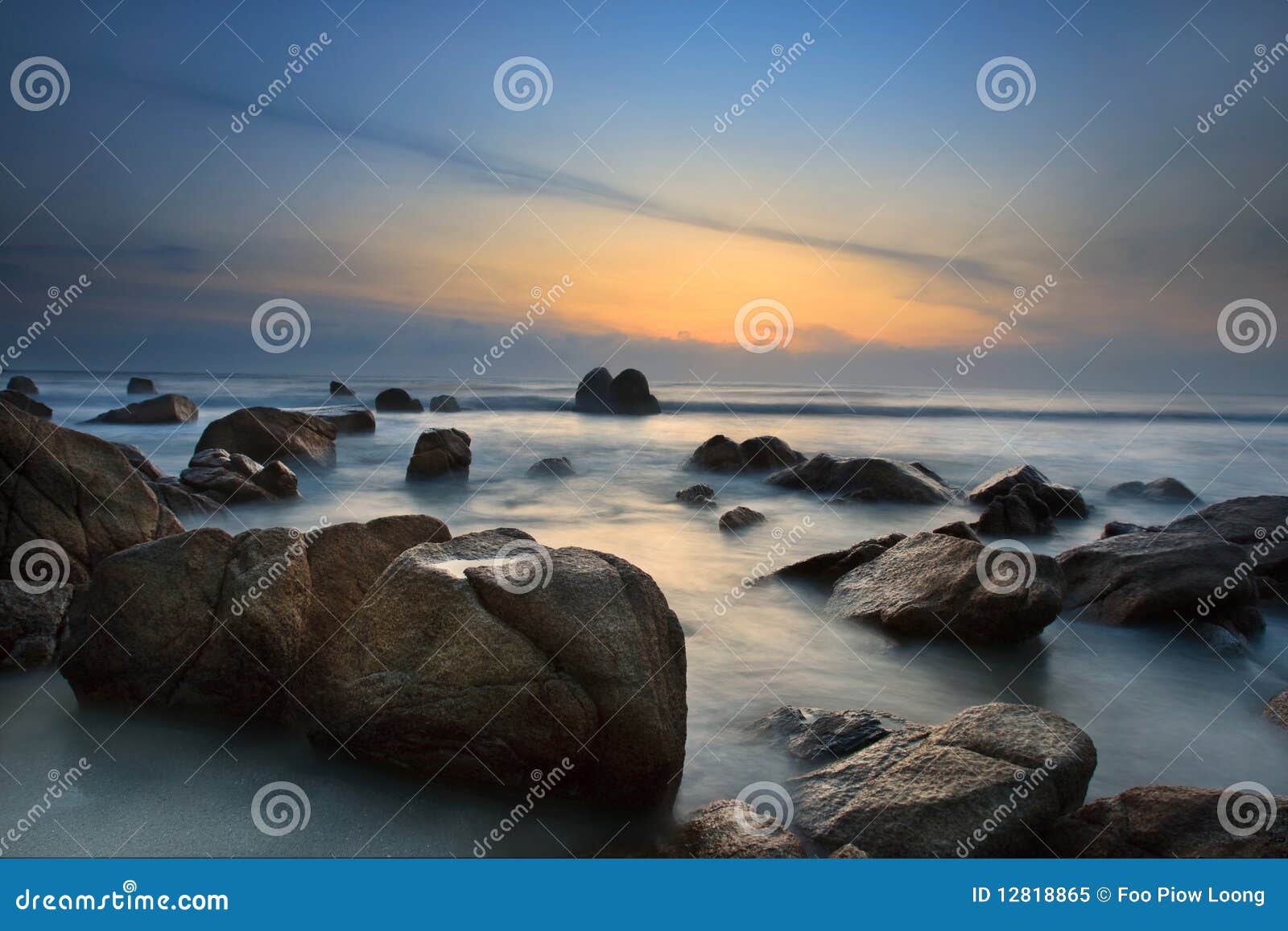 Sunrise View at Seaside Kuantan Malaysia Stock Image - Image of rocks ...