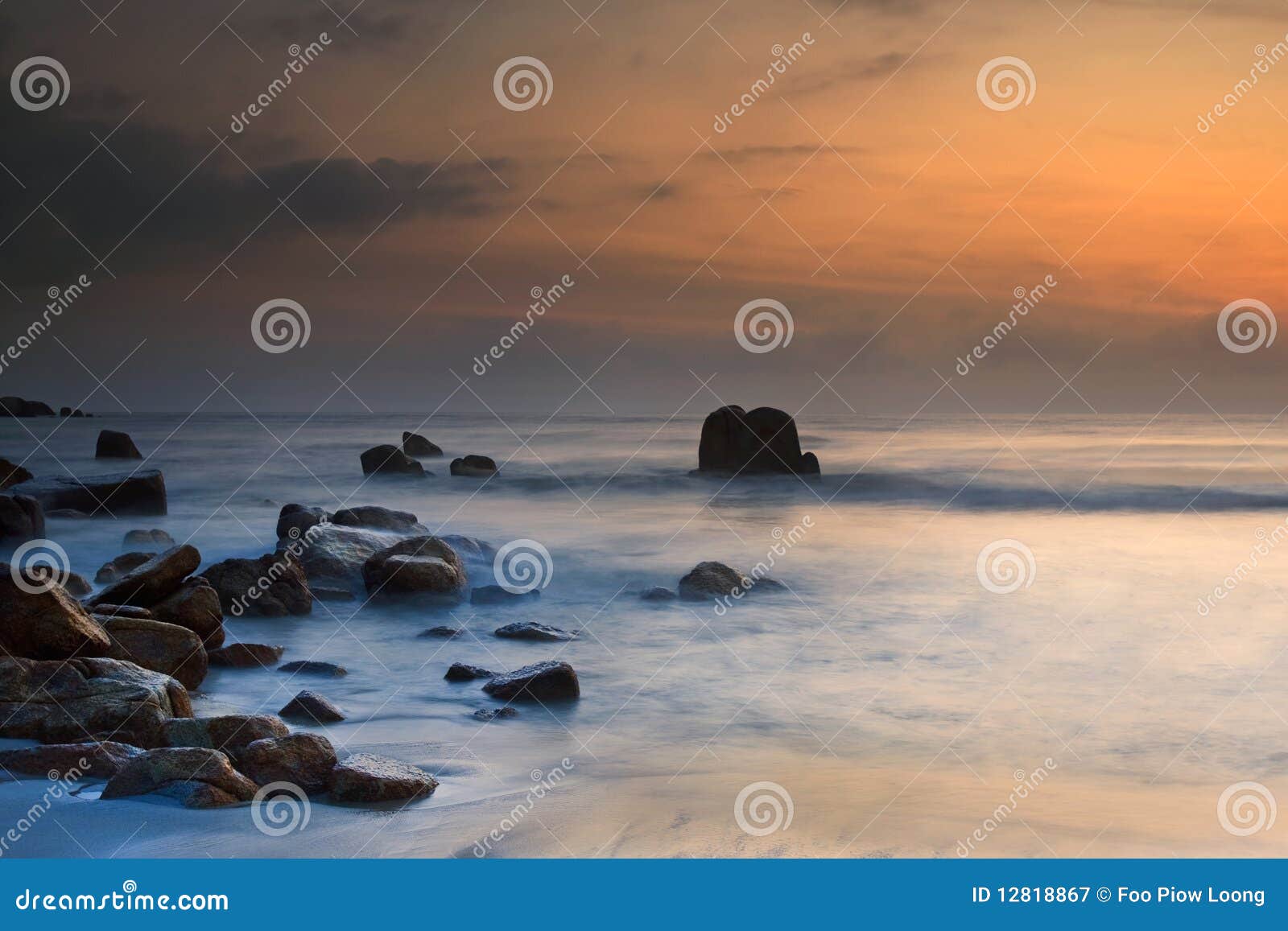 Sunrise View at Seaside Kuantan Malaysia Stock Image - Image of waves ...
