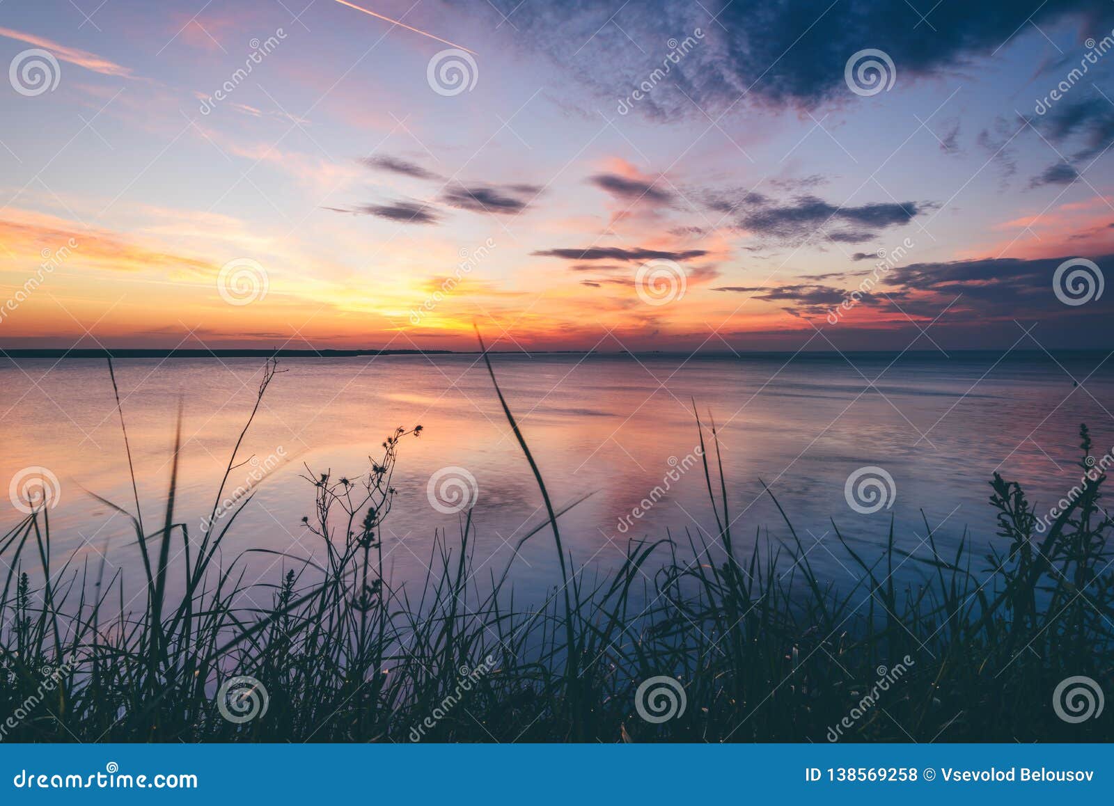 Sunrise on river stock photo. Image of reflection, outdoor - 138569258
