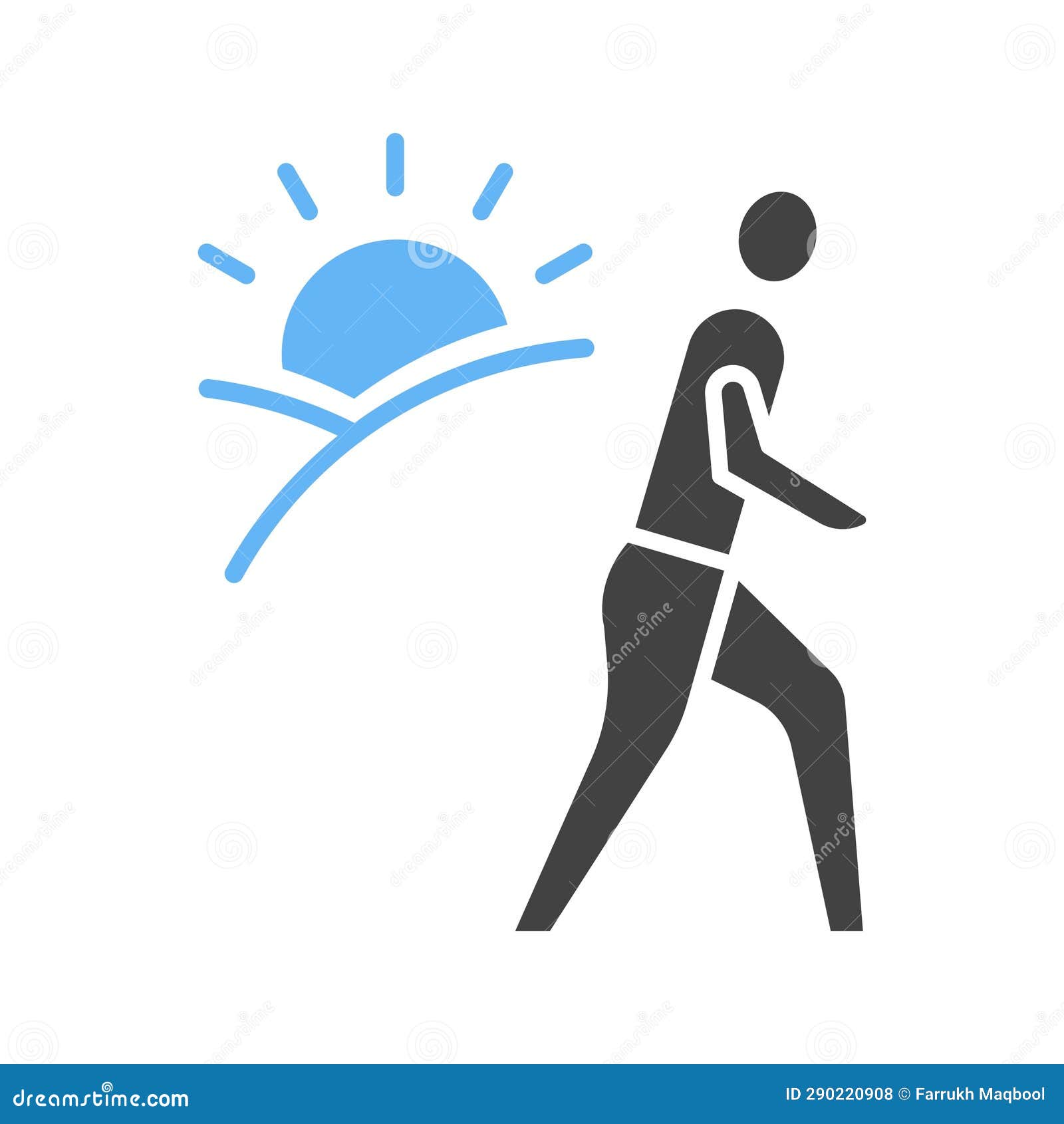 Sunrise Walk Icon Image. stock vector. Illustration of icon - 290220908