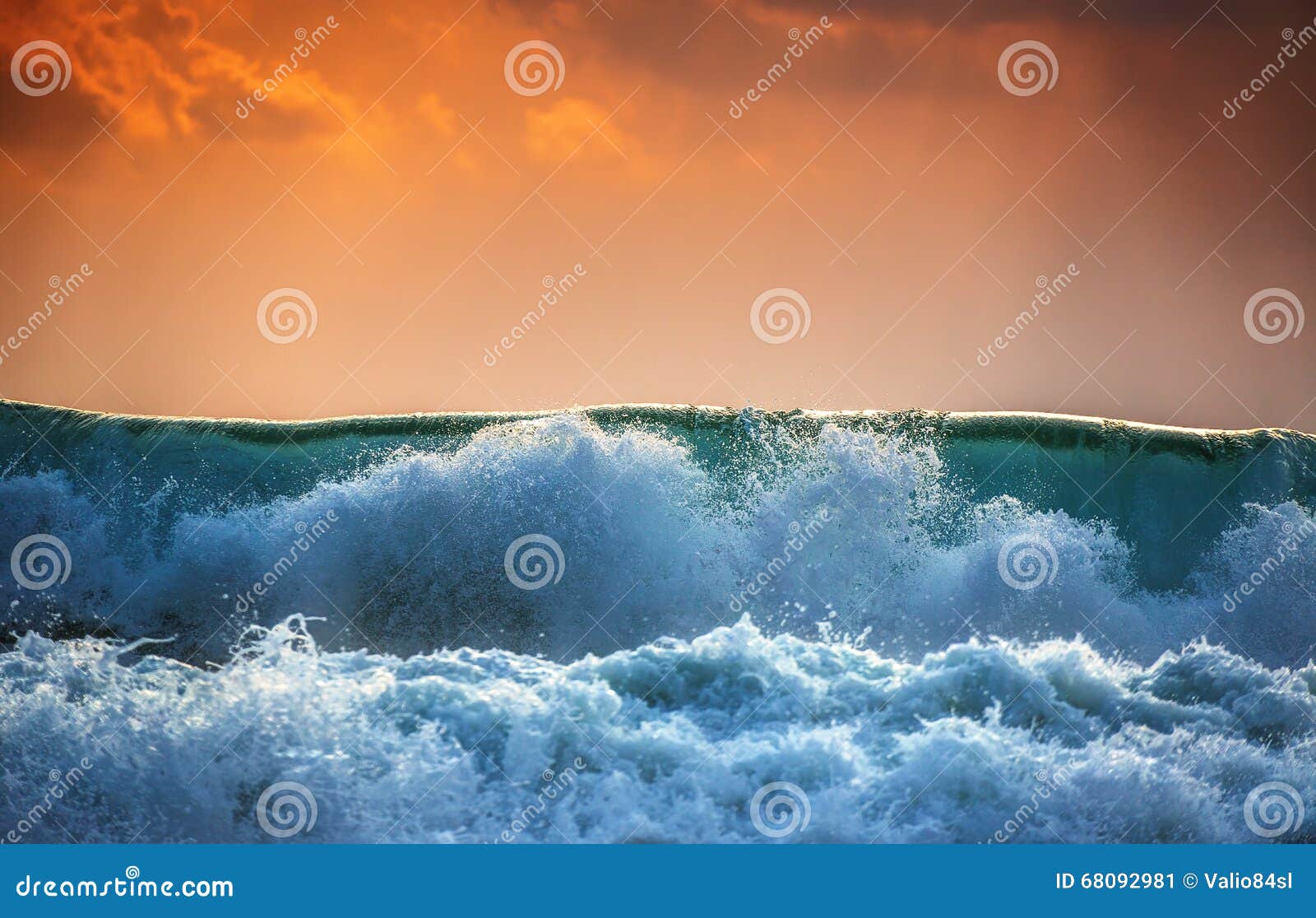 Sunrise Wave stock image. Image of morning, ocean, landscape - 68092981