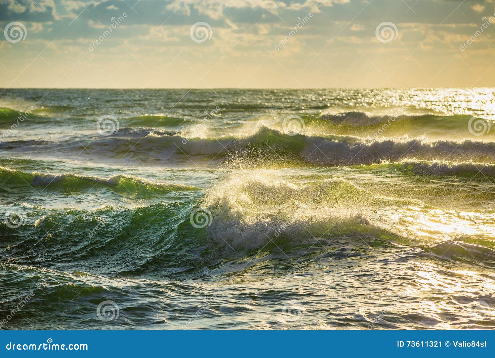 Sunrise Wave stock image. Image of wave, sunrise, horizon - 73611321
