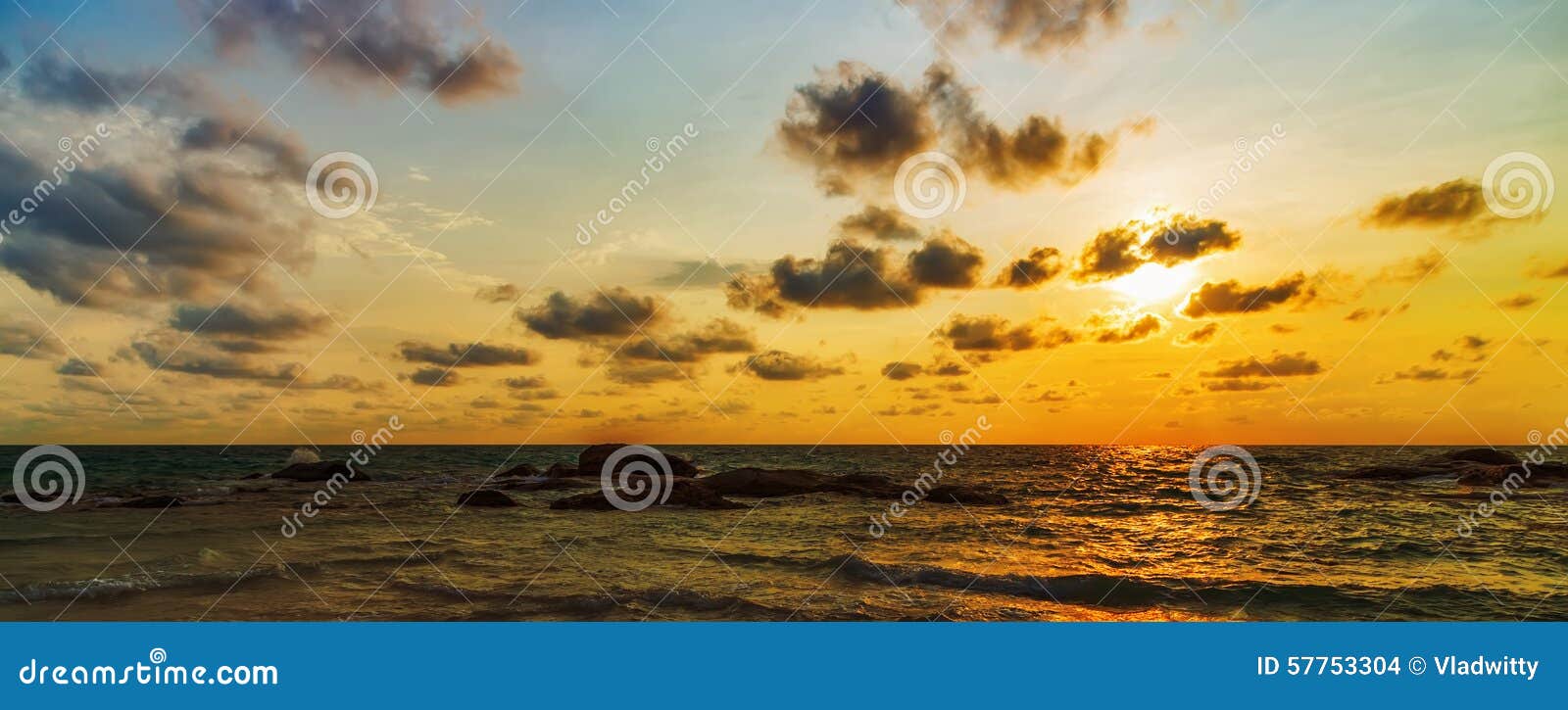 Sunrise wave Panorama stock photo. Image of seascape - 57753304