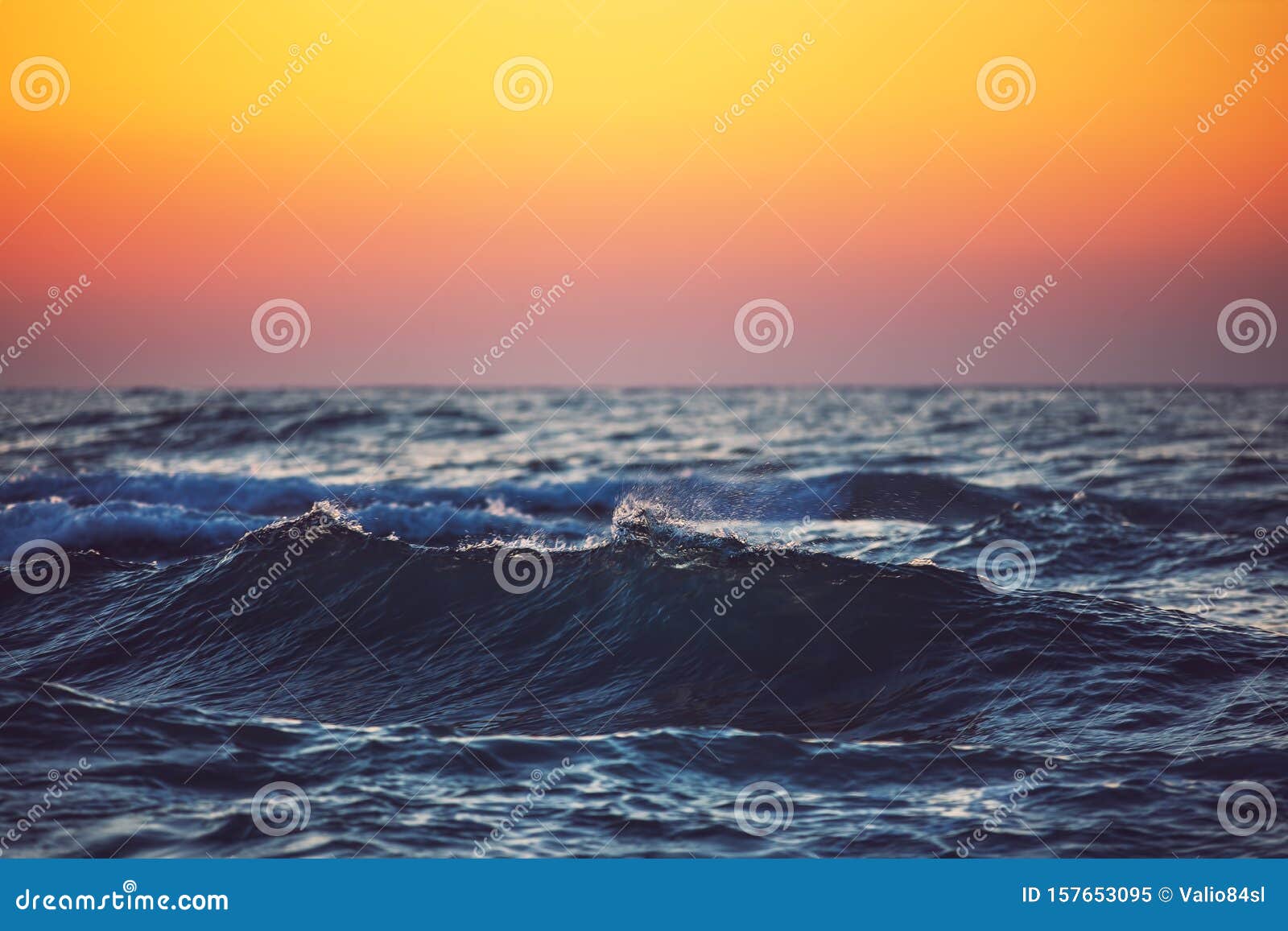 Sunrise Wave and Sea stock image. Image of punta, sunrise - 157653095