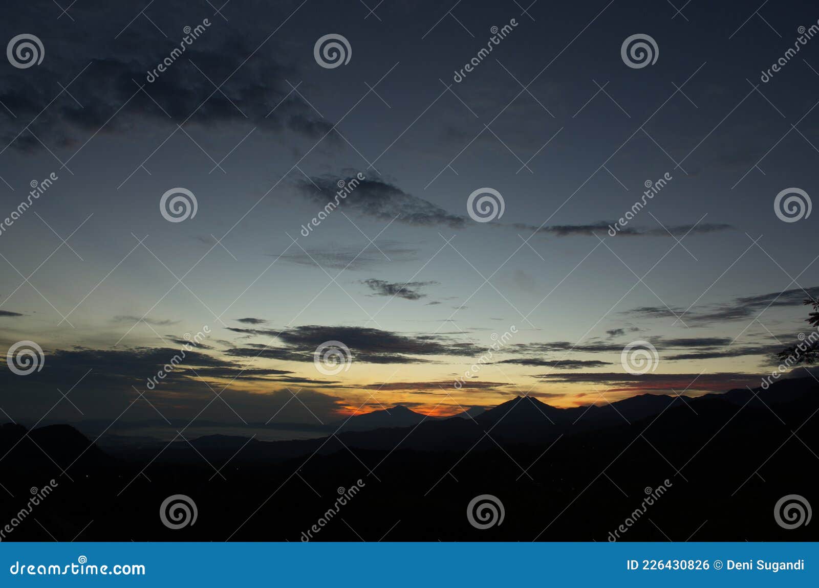 Sunrise at West Java Volcanoes, Indonesia Stock Photo - Image of java ...