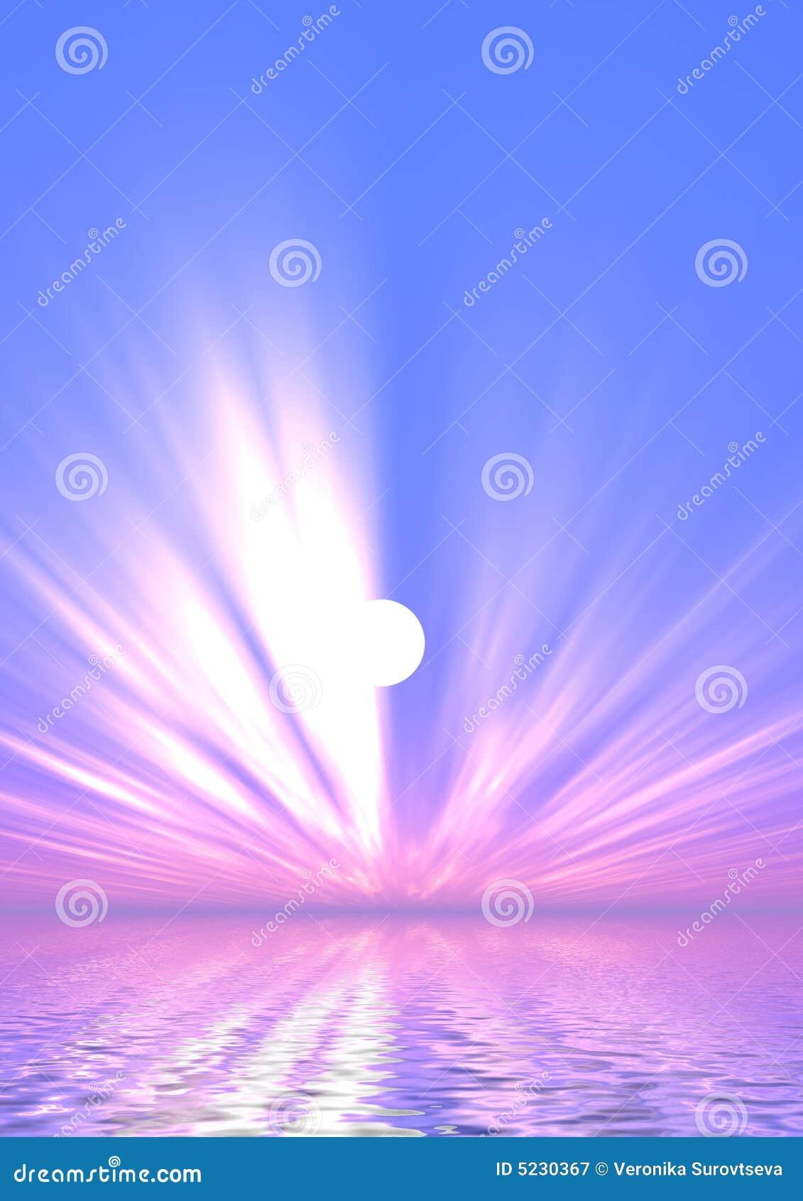 Sunrise of the white sun stock illustration. Illustration of waves ...