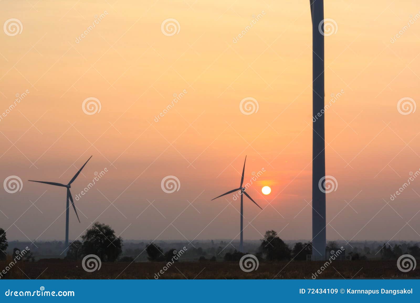 Sunrise at Wind Generator Farm Stock Image - Image of environmental ...