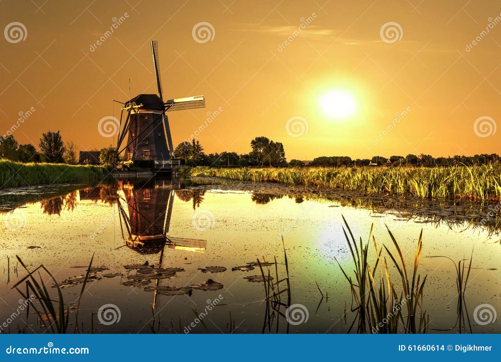 Sunrise on a Windmill stock photo. Image of countryside - 61660614