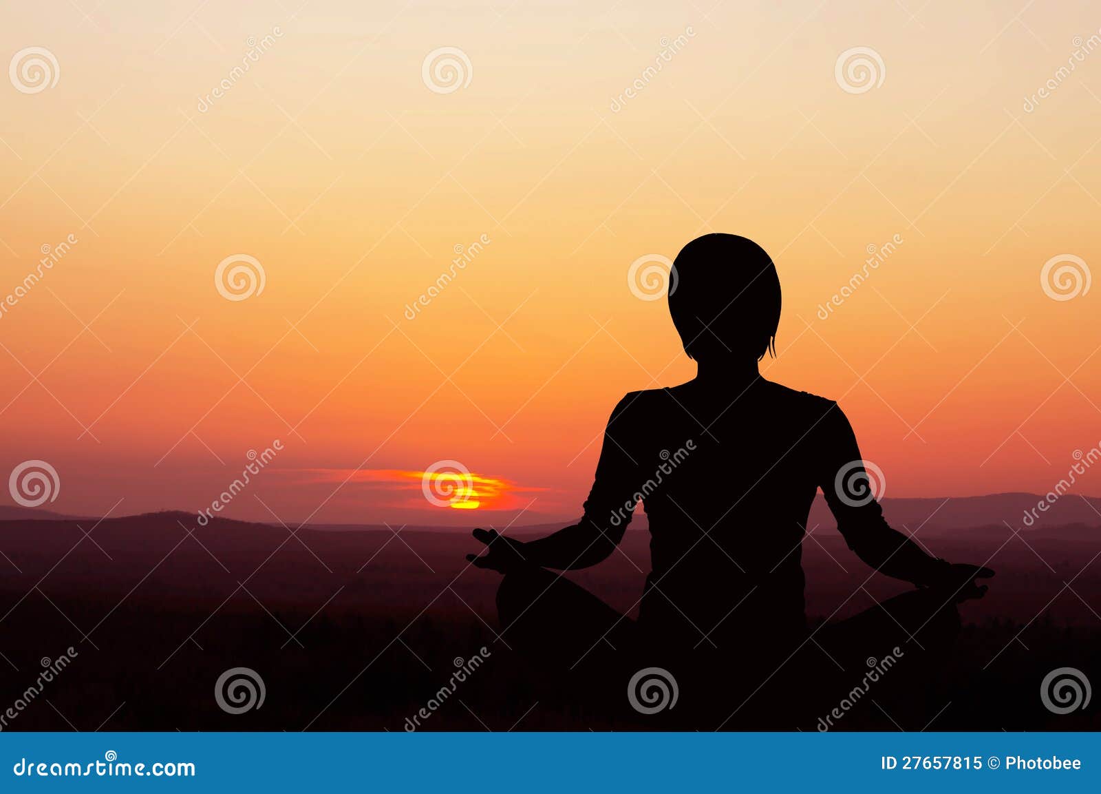 Sunrise Yoga stock image. Image of nature, relax, sunrise - 27657815