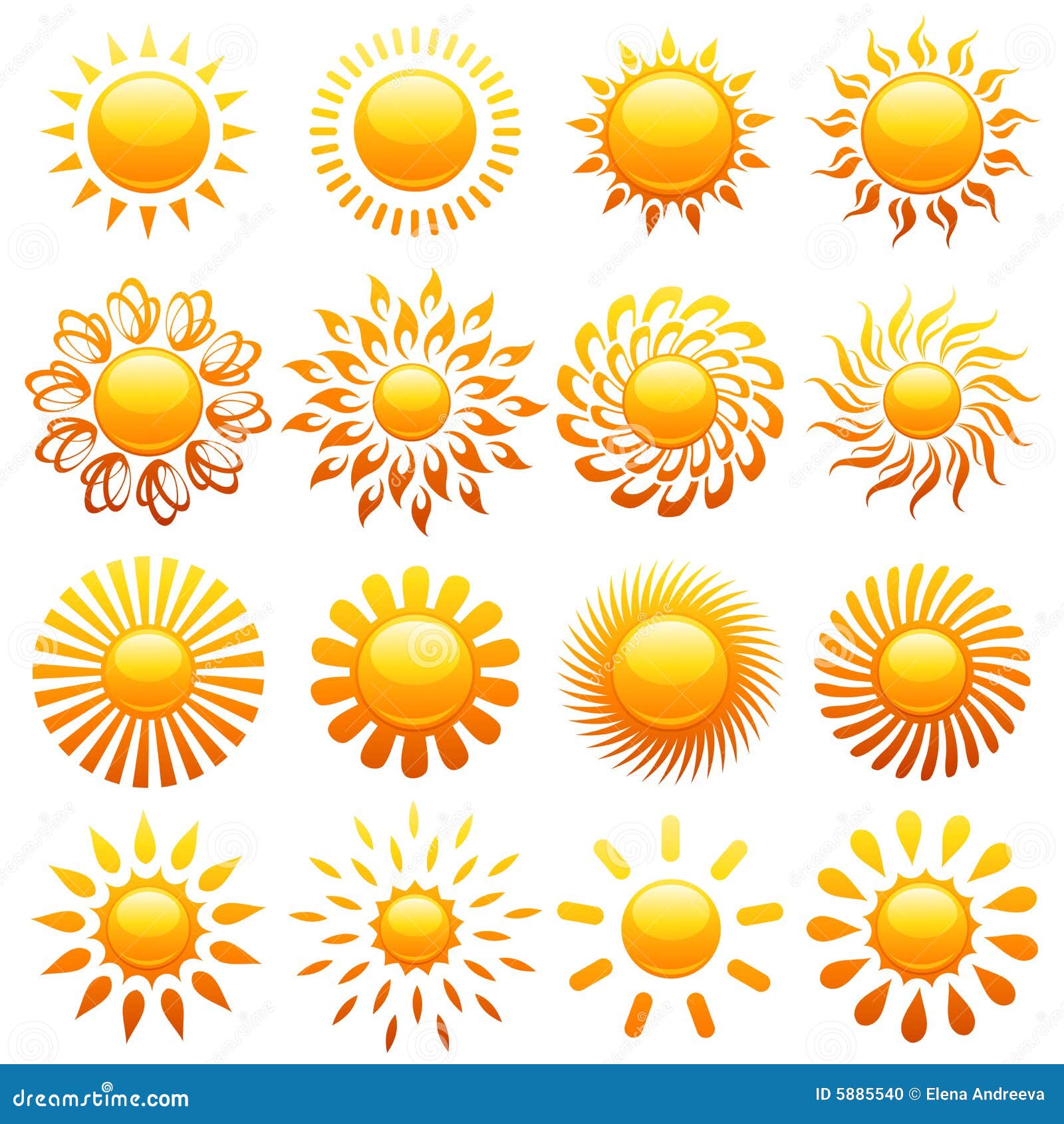 Suns. Elements for design stock vector. Illustration of brand - 5885540