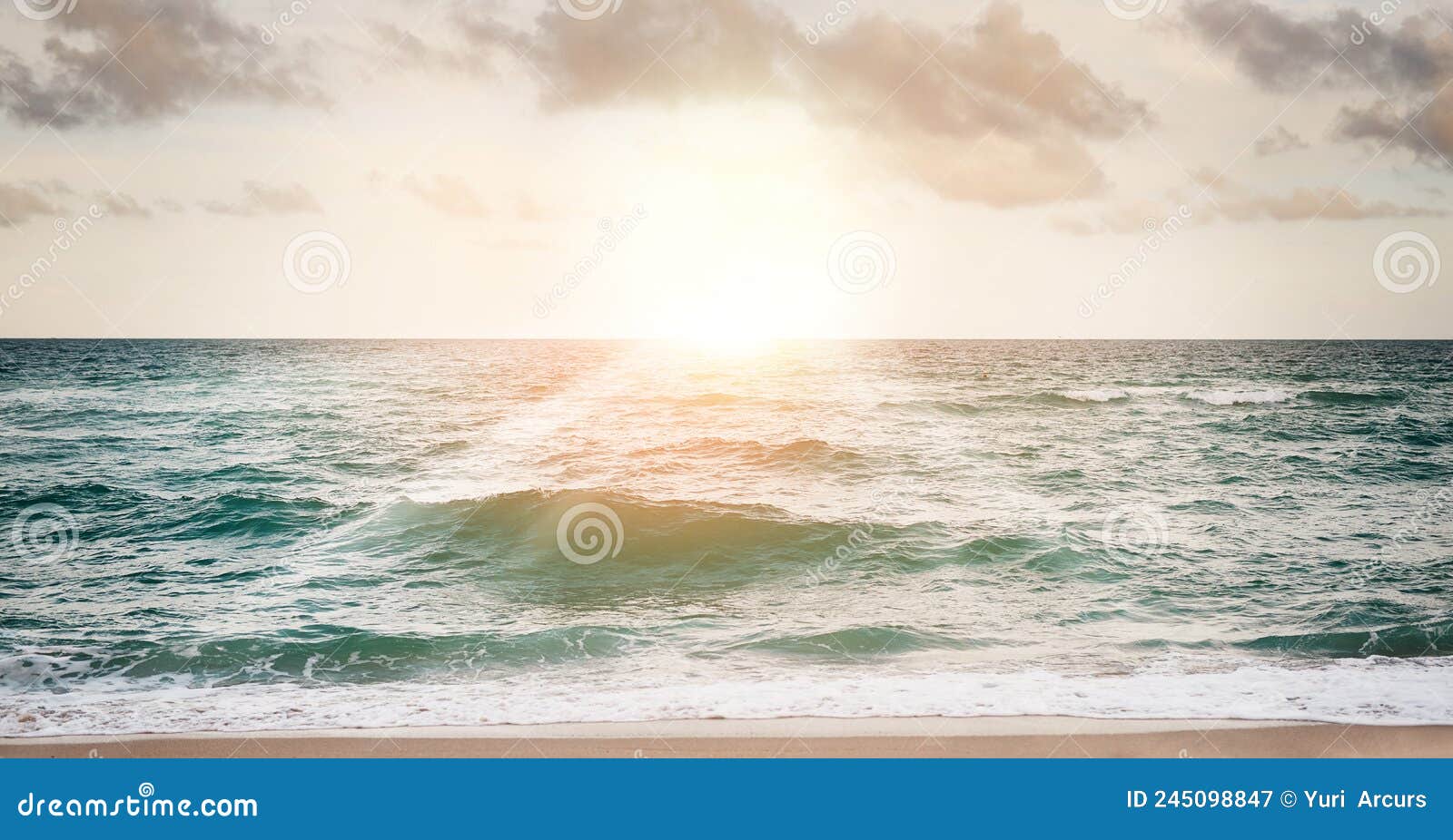 Suns Getting Real Low, Letting the Waves Flow. Shot of a Beautiful ...