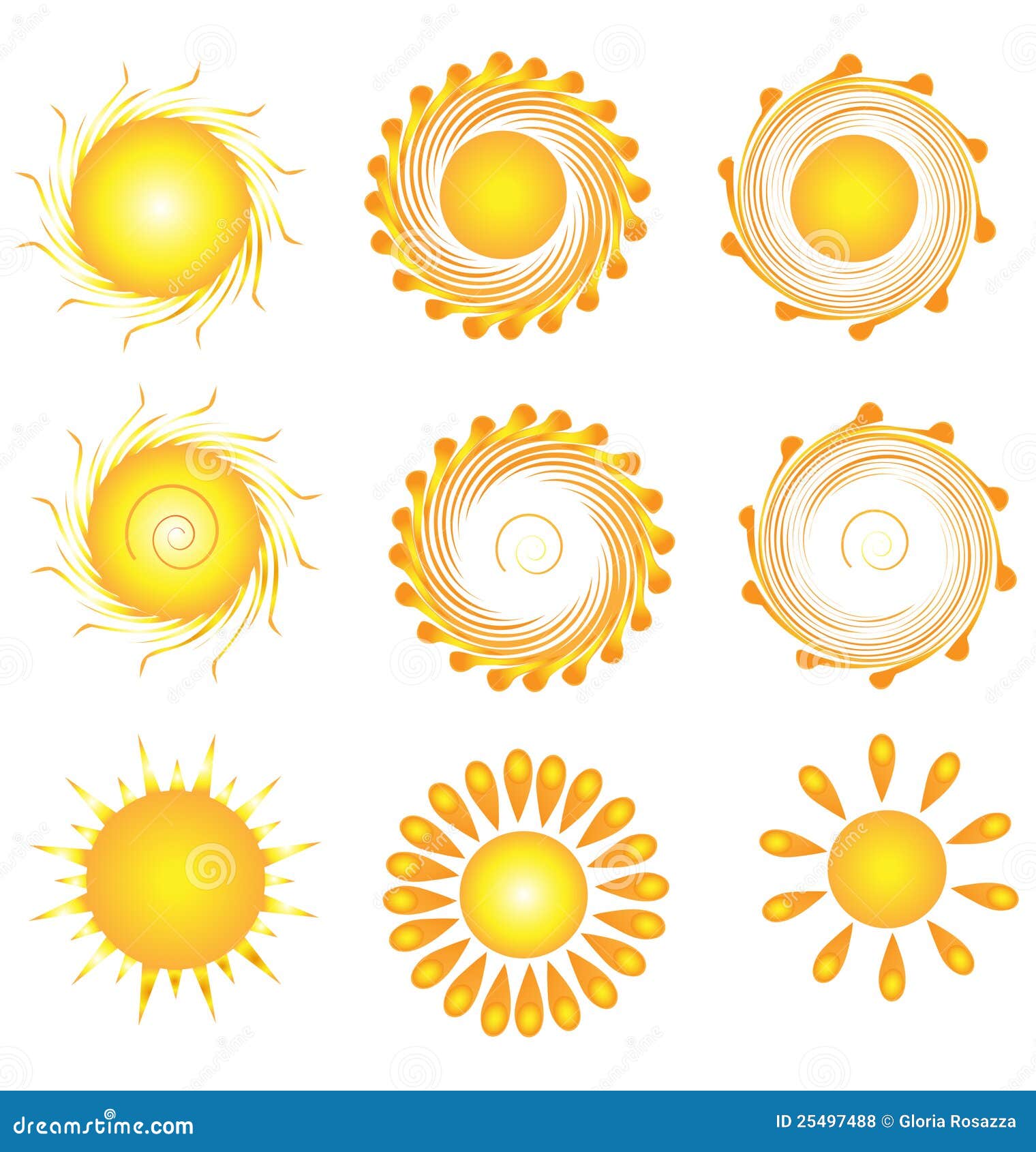 Suns set swirly stock vector. Illustration of graphic - 25497488